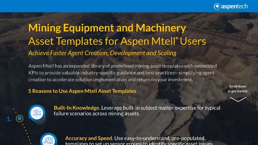 Aspen Mtell® Mining Asset Templates Deliver Results Aspen Mtell® Mining ...