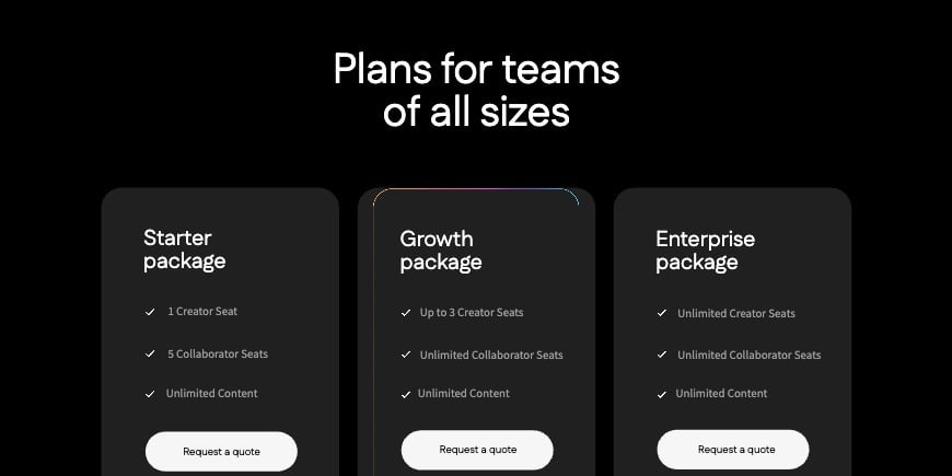Website Pricing Page - Request a Quote CTA