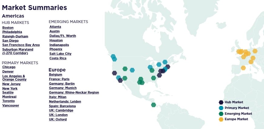 Life Sciences Update Map