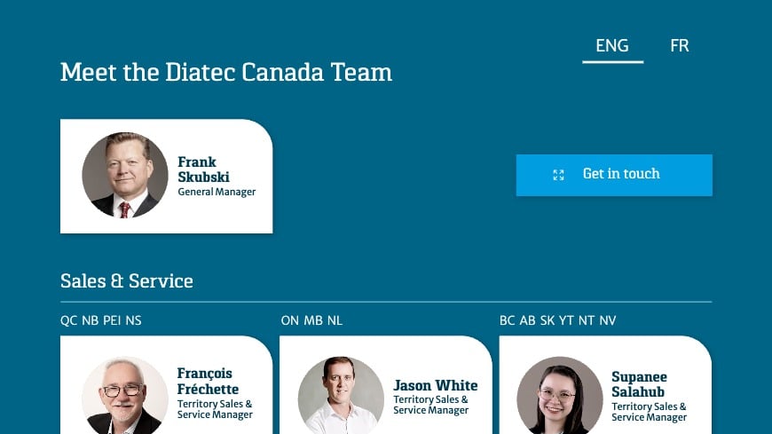 Diatec Meet the Team Meet the Diatec Canada Team | Rencontrez l’équipe de Diatec Canada