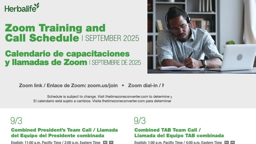 Zoom Training and Call Schedule | September 2025