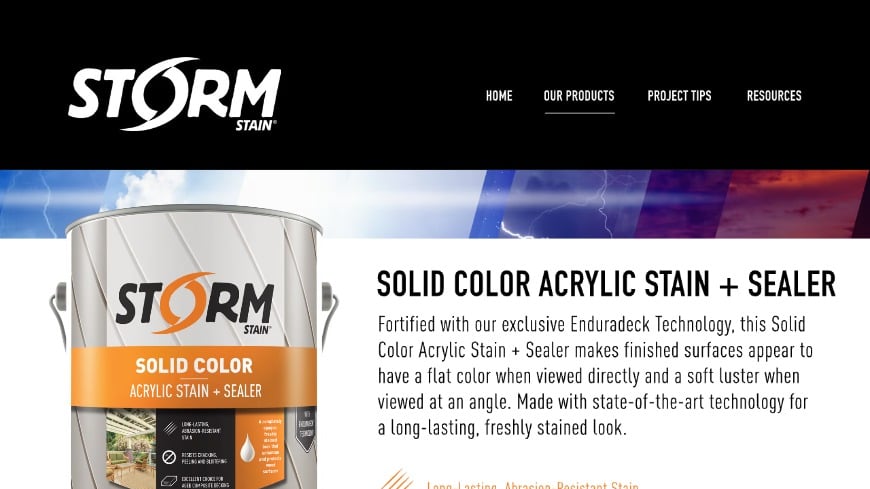 Product Page 41895 Storm Stains + Sealers, storm system, wood stain ...
