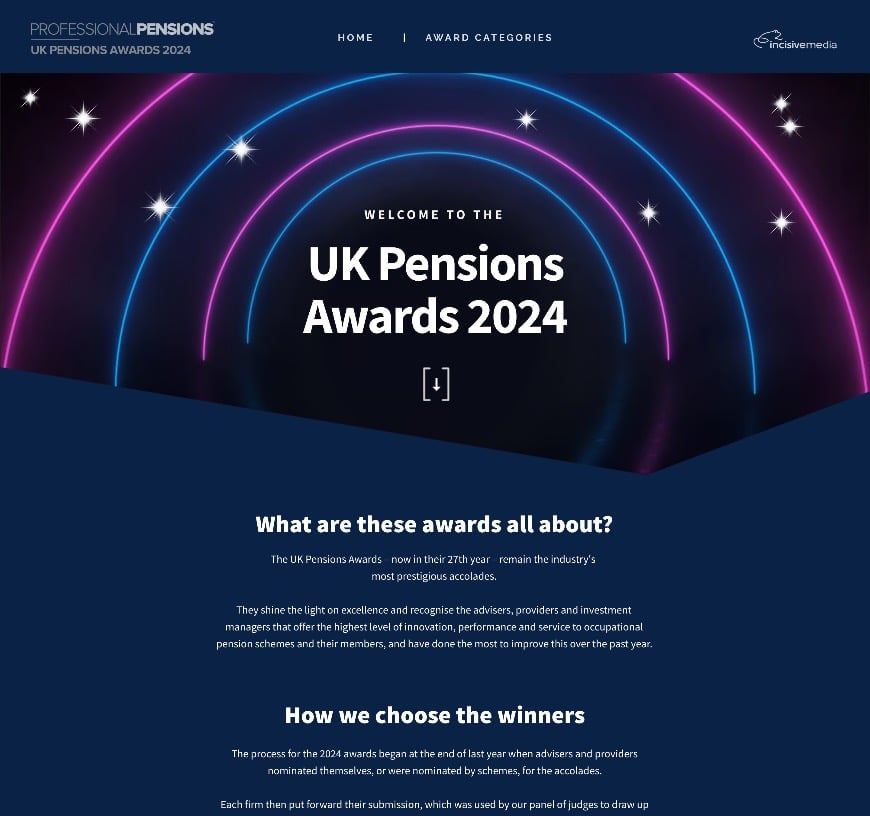UKPA 2024 UKPA Pensions Awards 2022