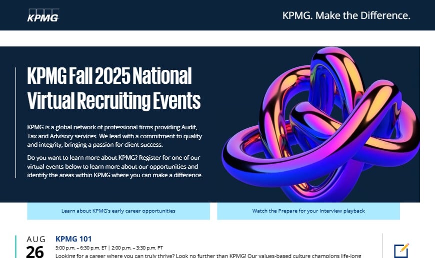 KPMG Fall 2025 National Virtual Recruiting Events KPMG, Career, Thrive ...