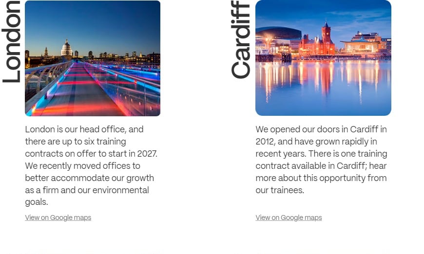 Office cards: trainee page