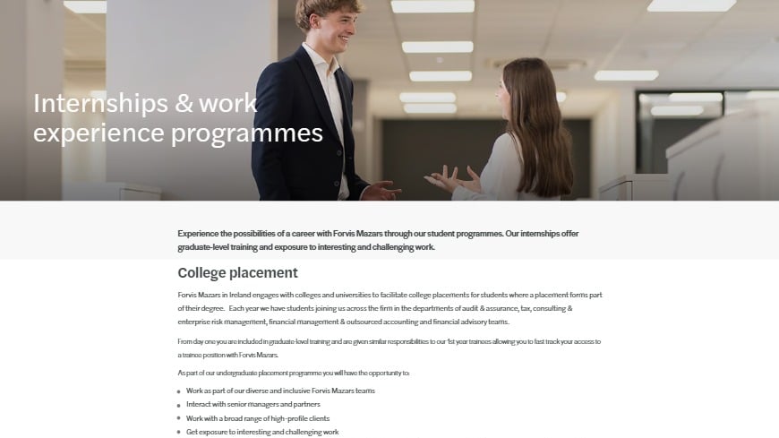 Internships & Work Experience Programmes - Graduate programme 2026 Internships & Work Experience ...