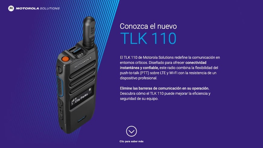 TLK 110 TLK110 Motorola: Comunicación Instantánea para su Equipo