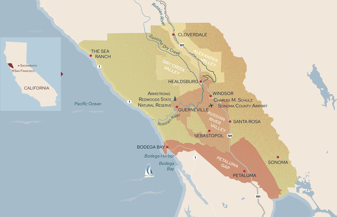 Map Of Sonoma County California