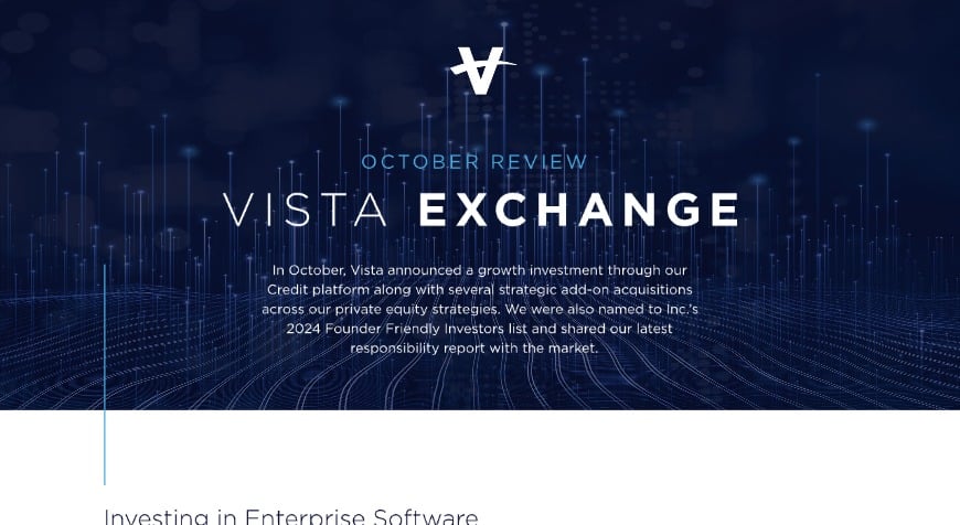 October Review - Vista Exchange Vista Equity Partners, investing, M&A ...